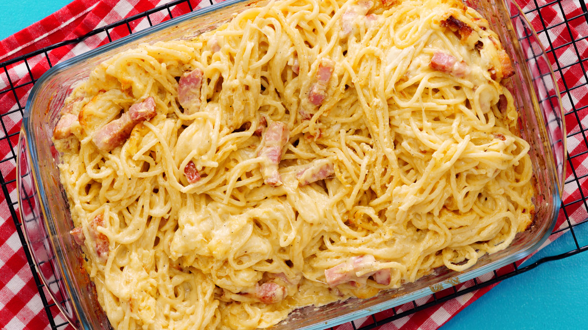 Spaghete carbonara la cuptor - Idei de retete